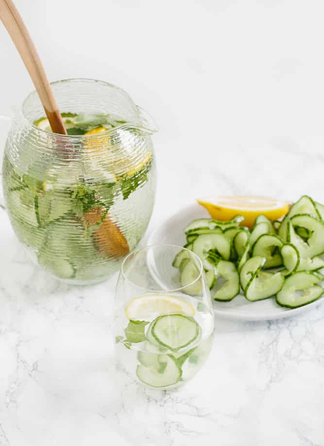 Inspiralized: Spiralized Cucumber Spa Water with Mint and Lemon